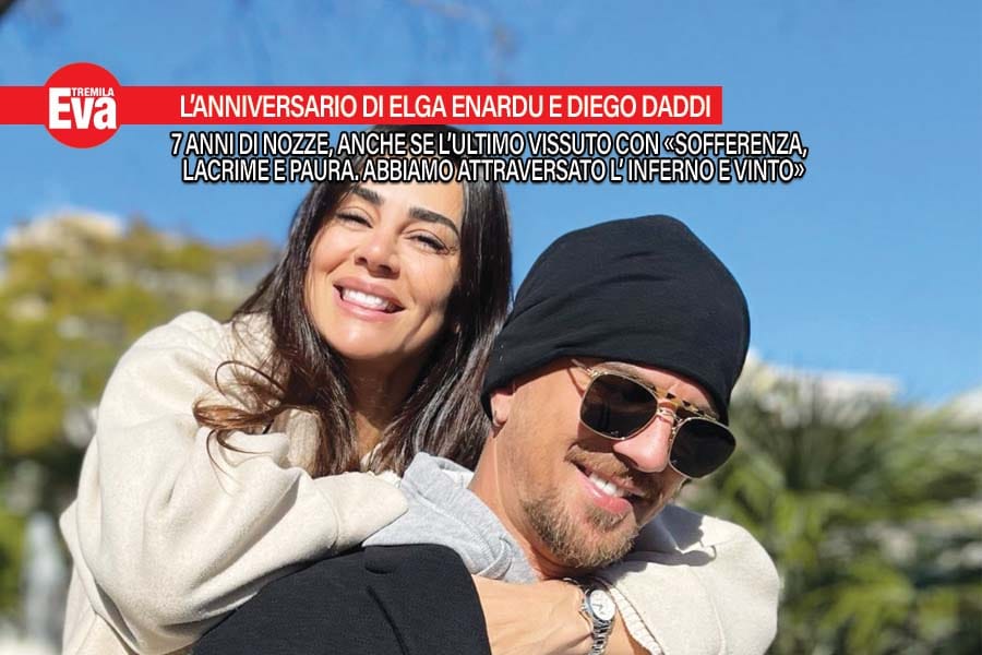 Elga Enardu e Diego Daddi festeggiano sette anni di nozze